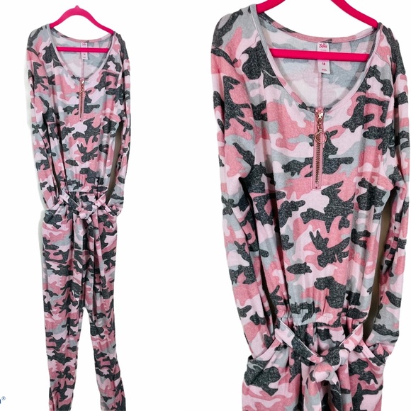 Justice | Bottoms | Justice Pink Camouflage Jumpsuit | Poshmark